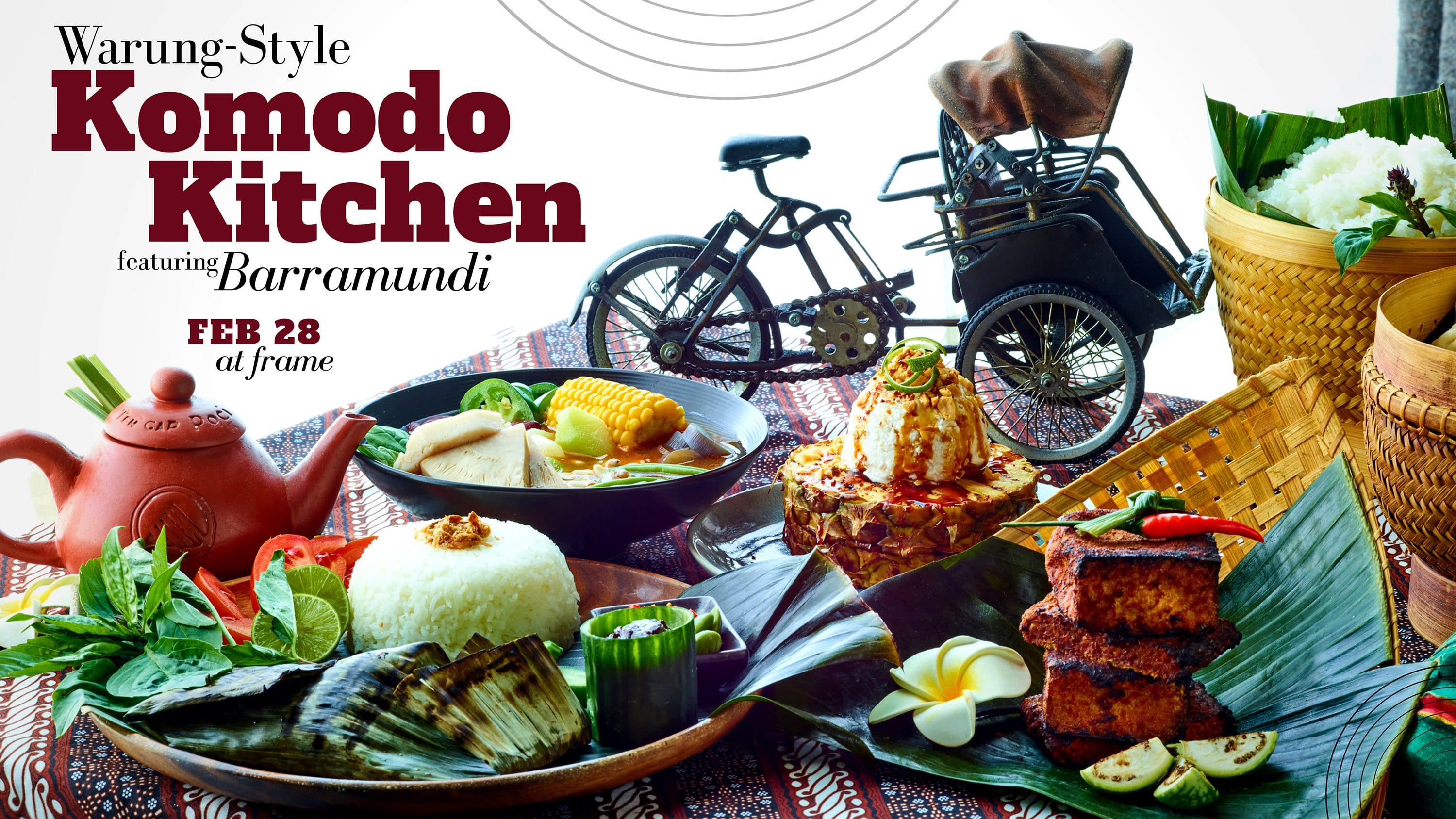 Komodo Kitchen Warung-Style Dinner featuring Barramundi at frame